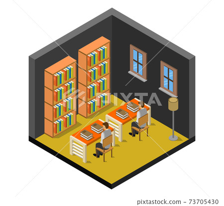isometric library - Stock Illustration [73705430] - PIXTA