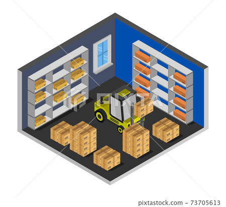 isometric warehouse-插圖素材 [73705613] - PIXTA圖庫