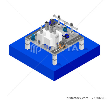 oil tank towers isometric - Stock Illustration [73706319] - PIXTA