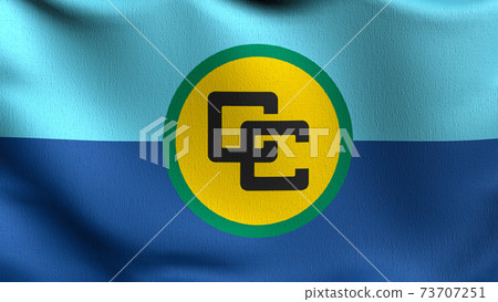 Flag of CARICOM or Caribbean Community. 3D... - Stock Illustration ...