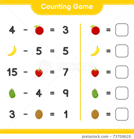 Counting game, count the number of Fruits and... - Stock Illustration ...