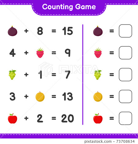 Counting game, count the number of Fruits and... - Stock Illustration ...