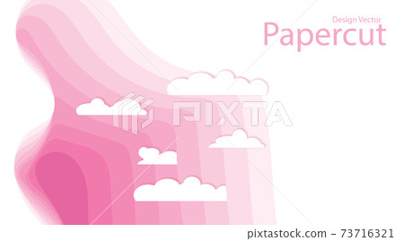 Abstract pink wave background with clouds.... - Stock Illustration ...