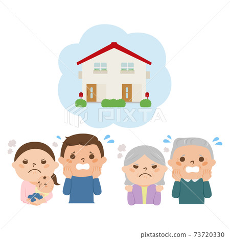 Illustration of a two-family house and an angry... - Stock Illustration ...