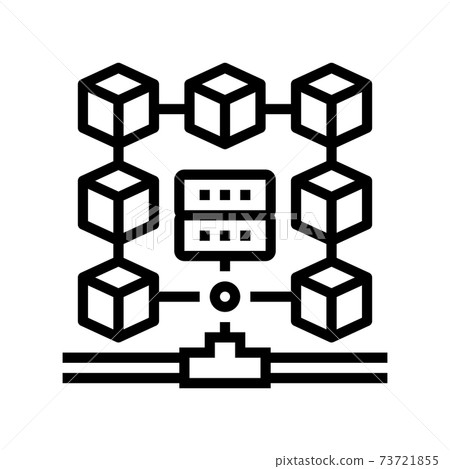 data system line icon vector illustration - Stock Illustration ...