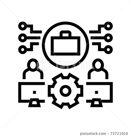 work system line icon vector illustration - Stock Illustration ...