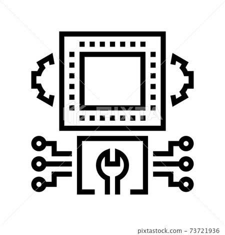 engineering system line icon vector illustration - Stock Illustration ...