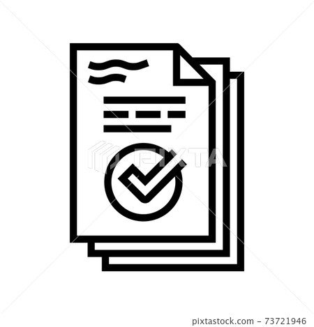 work report line icon vector illustration - Stock Illustration ...