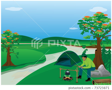 camping man vector design - Stock Illustration [73723871] - PIXTA