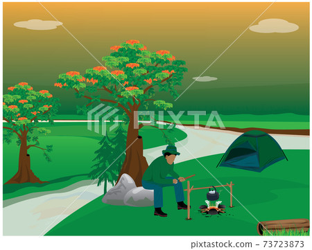 camping man vector design - Stock Illustration [73723873] - PIXTA