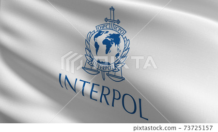Flag of Interpol or The International Criminal... - Stock Illustration ...