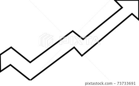 Arrow rising up and to the right - Stock Illustration [73733691] - PIXTA
