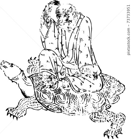 Monkey riding a turtle - Stock Illustration [73733951] - PIXTA