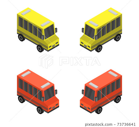 isometric school bus - Stock Illustration [73736641] - PIXTA