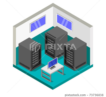 server room isometric-插圖素材 [73736838] - PIXTA圖庫