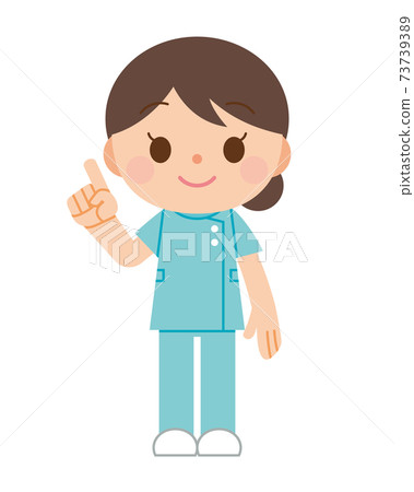 Nurse female pointing - Stock Illustration [73739389] - PIXTA