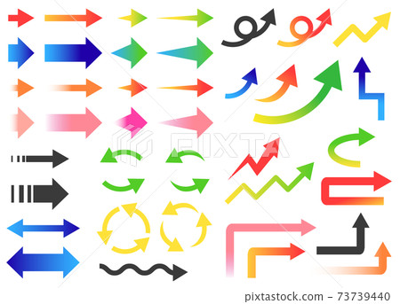 Colorful arrow icon set Gradation color vector... - Stock Illustration ...