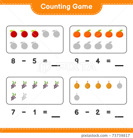 Counting game, count the number of Fruits and... - Stock Illustration ...