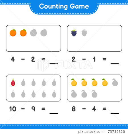 Counting game, count the number of Fruits and... - Stock Illustration ...