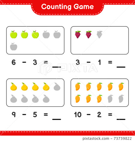 Counting game, count the number of Fruits and...-插圖素材 [73739822] - PIXTA圖庫