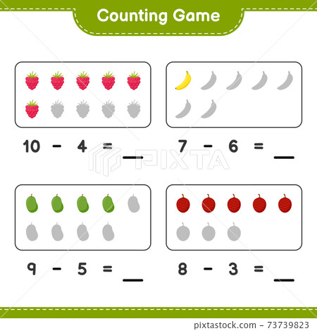 Counting game, count the number of Fruits and... - Stock Illustration ...