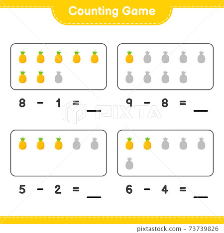 Counting game, count the number of Pineapple... - Stock Illustration ...