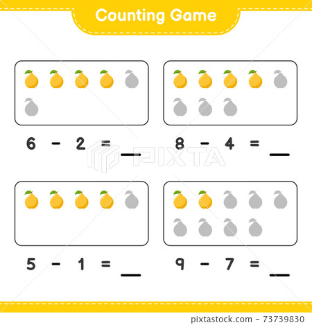 Counting game, count the number of Quince and...-插圖素材 [73739830] - PIXTA圖庫