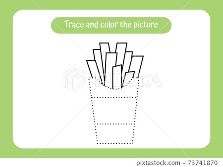 French fry. Trace and color the picture.... - Stock Illustration ...