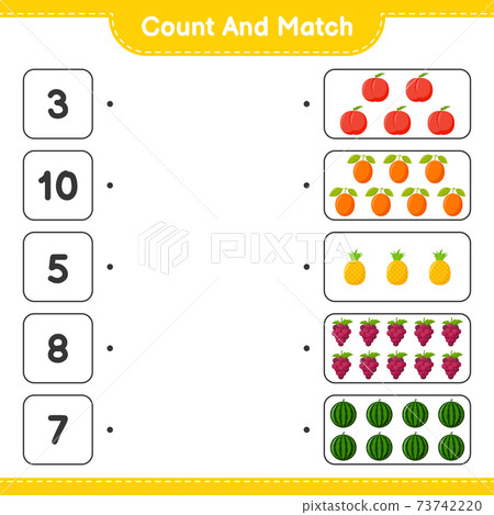 Count and match, count the number of Fruits and... - Stock Illustration ...