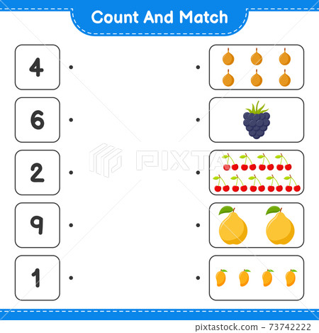 Count and match, count the number of Fruits and... - Stock Illustration ...