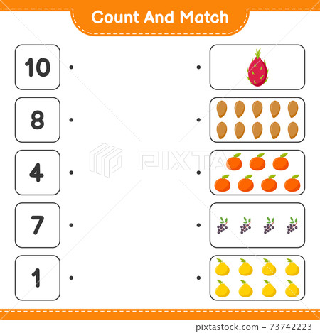 Count and match, count the number of Fruits and... - Stock Illustration ...