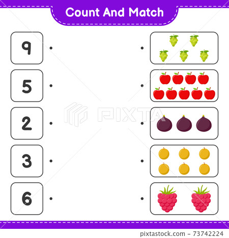 Count and match, count the number of Fruits and... - Stock Illustration ...