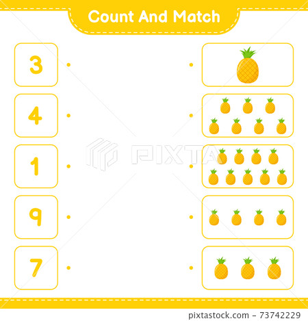 Count and match, count the number of Pineapple... - Stock Illustration ...