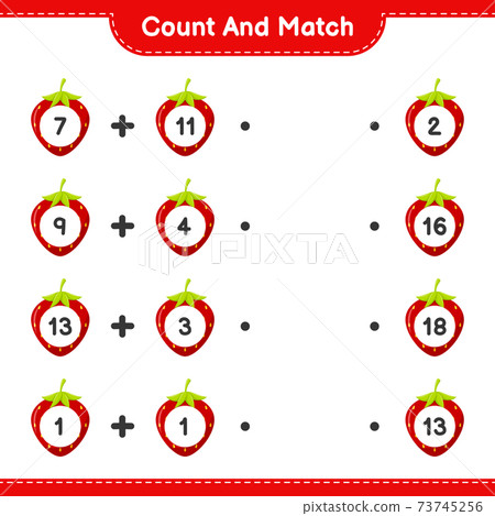 Count and match, count the number of Strawberry... - Stock Illustration ...