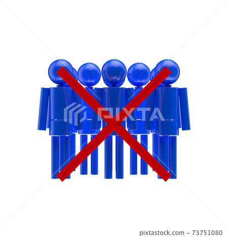 3DCG pictogram forbidden to crowd - Stock Illustration [73751080] - PIXTA