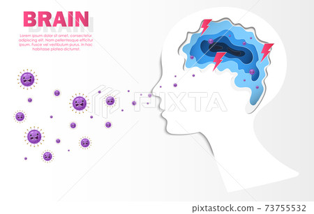 Human brain infection virus. - Stock Illustration [73755532] - PIXTA
