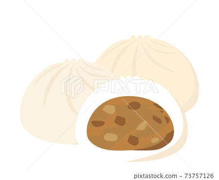 Vector illustration of Chinese steamed bun,... - Stock Illustration ...
