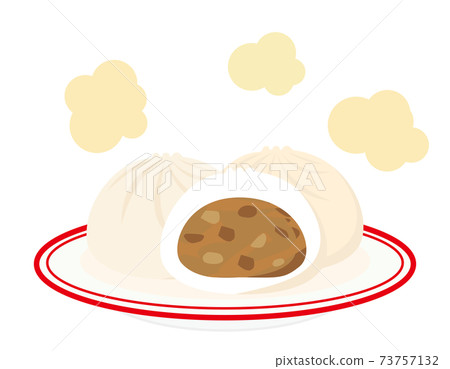 Vector illustration of Chinese steamed bun,... - Stock Illustration ...