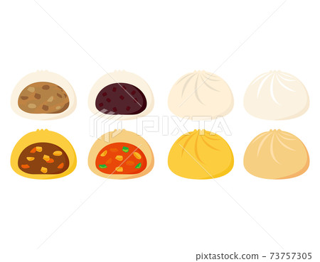 Vector illustration of Chinese steamed bun,... - Stock Illustration ...