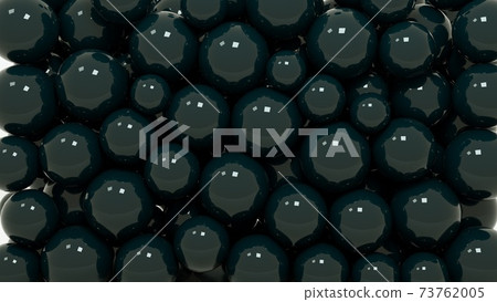 Black balls, dark bubbles, 3d drawing. 3d... - Stock Illustration ...