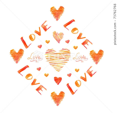 Geometric rhombus with hearts and the... - Stock Illustration [73762768 ...