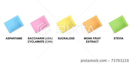 Sweetener packets, color definition. Color... - Stock Illustration ...