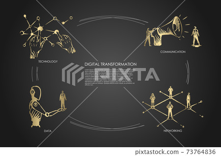 Digital transformation, technology,... - Stock Illustration [73764836 ...