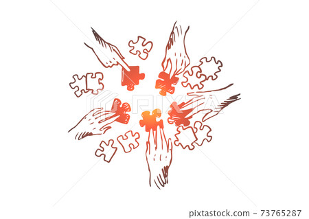 Strategy, team, teamwork, tactics concept. Hand... - Stock Illustration ...