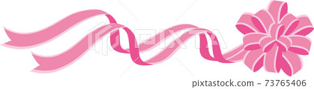 Gorgeous fluttering ribbon (pink edge) - Stock Illustration [73765406 ...