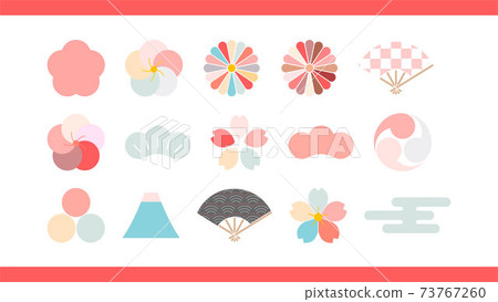 Modern Japanese Komon set - Stock Illustration [73767260] - PIXTA