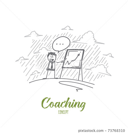 Coaching concept. Hand drawn isolated vector - Stock Illustration ...