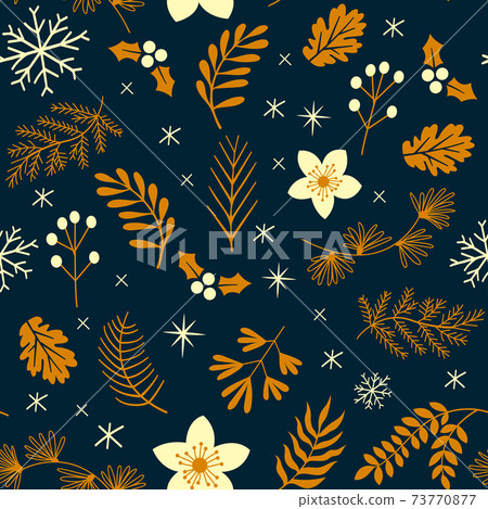 Beautiful christmas gold seamless pattern - Stock Illustration ...