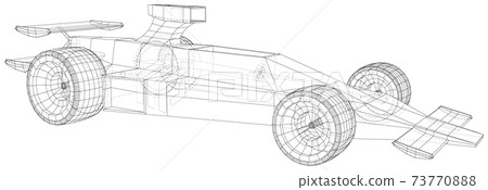 Racing car. Wire-frame. EPS10 format. Vector... - Stock Illustration ...