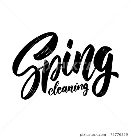 Spring cleaning. lettering phrase for... - Stock Illustration [73776239 ...